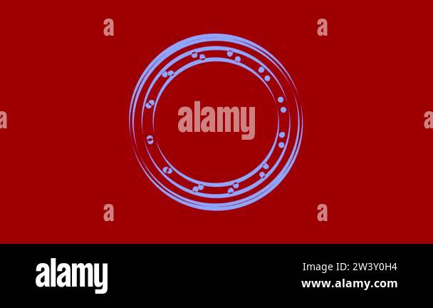 Two Colored And Overlapping Graphic Objects Which Rotate In The Two Opposite Directions To The