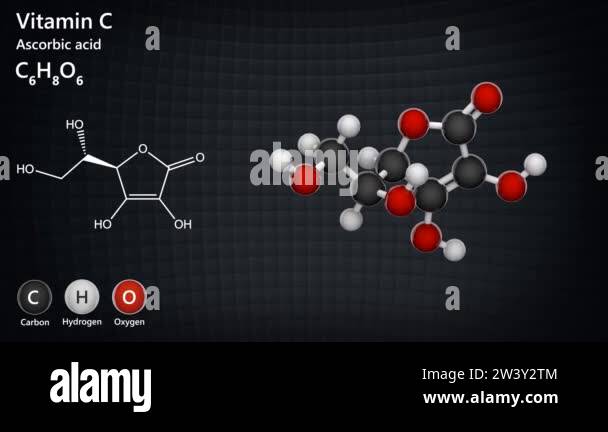 Chemical structure of Vitamin C (Ascorbic acid). Also known as ...