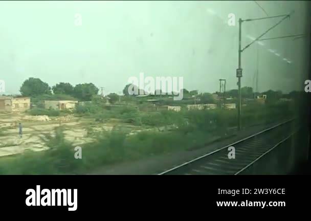 Beautiful Indian Train Journey through the Window Seat View. Looking ...