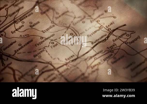 An old detailed map with a multi-population of settlements and roads ...