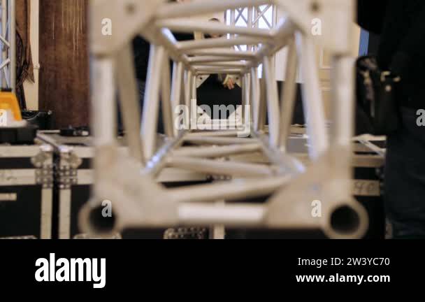 creating a structure for the stage. Metal structures that are installed ...