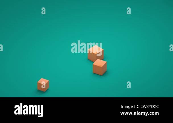 3D animation of an impossible triangle that is assembled from cubes ...