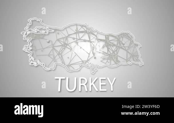 Turkey Map Hi-tech background loop 4K Animation Stock Video Footage - Alamy