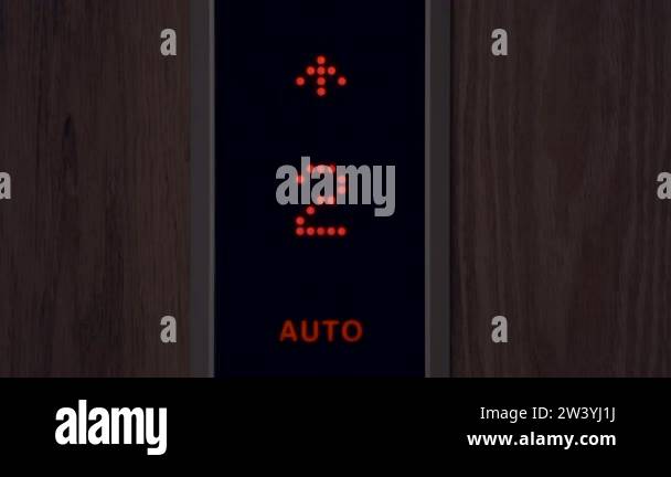 Elevator numbers on a black background. Changing numbers and a moving ...