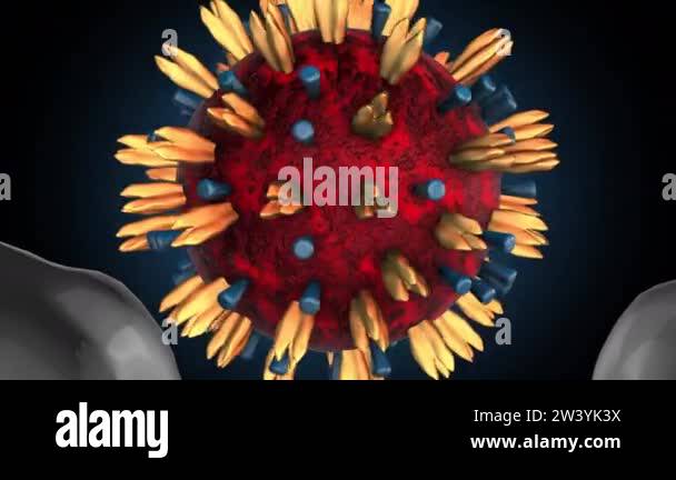 3D virus animation in a black background Stock Video Footage - Alamy
