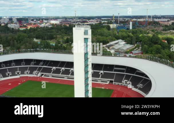 Helsinki, Finland - August 1, 2020: Arial view of the Helsinki Olympic ...