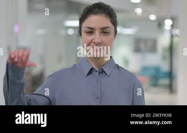 Portrait of Thumbs Down by Indian Woman, Disapprove Stock Video Footage - Alamy