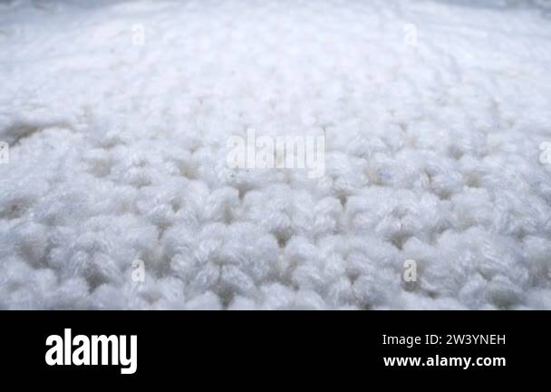 macro. textile background. white wool knit fabric texture Stock Video ...