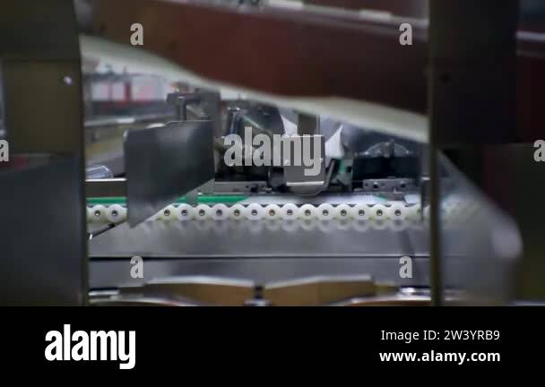 Working production equipment. Moving mechanical parts of a complex ...
