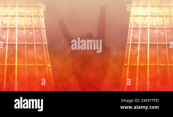 Rock and roll animated background with fire theme, rock hand sign and ...