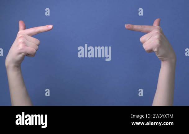 Two hands indicate the direction to the left and right, at each other ...