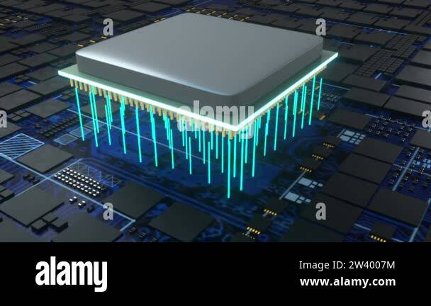Central Computer Processors, computer generated. 3d rendering of CPU ...