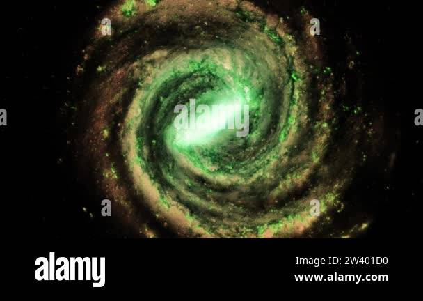 Floating galaxy in space, milky way galaxy rotating in the sky with ...