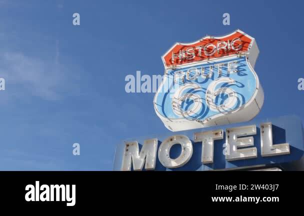 Route 66 historic hotel sign Stock Videos & Footage - HD and 4K Video ...