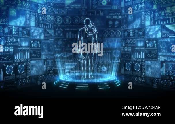 Man virtual body. Human medical hologram animation. Graph, Diagram ...