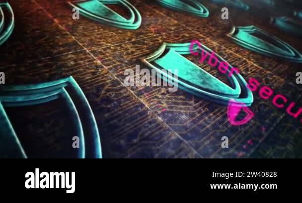 Cyber security, computer protection, digital safety technology with ...
