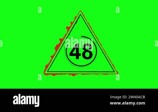 1 minute countdown timer in triangle on chroma key Stock Video Footage ...