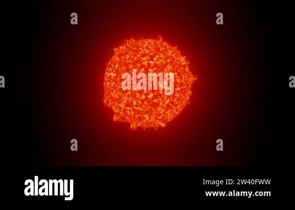 Sun surface with solar flares Burning in space background 3d rendering ...