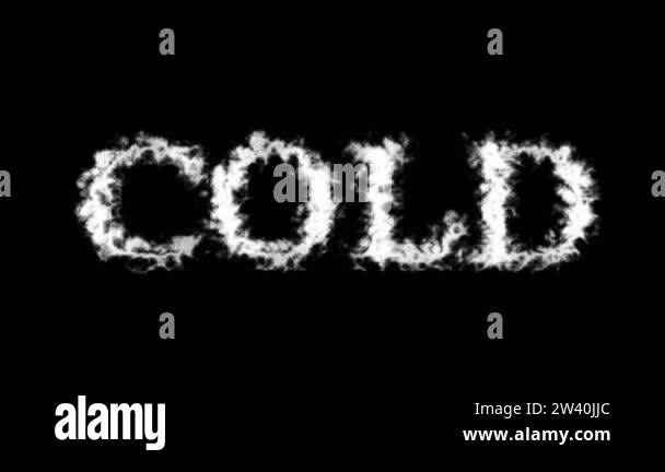Cold cloud text effect black isolated background. animated text effect ...