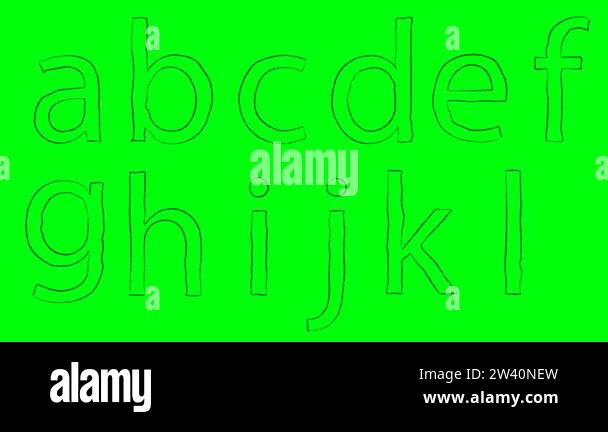 A-Z Cartoon English Alphabet Characters in 4K on a Green Screen Stock ...