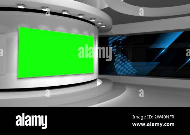 White background. TV studio. Loop animation. White studio. Backdrop for ...