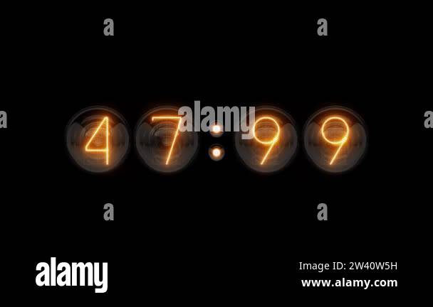 Countdown 60 seconds. Countdown 1 minute. Nixie tube indicator ...