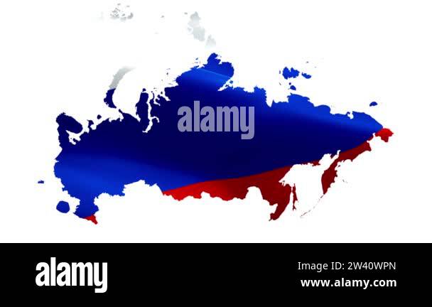 Flag Map of Russia waving flag. National 3d Russian Map waving. Sign of ...
