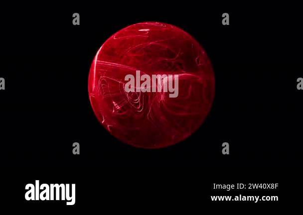 Abstract sci-fi red chaos wire mesh sphere rotation looping motion ...