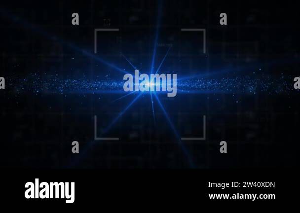 Animation of a square scanning sign and data processing floating on ...