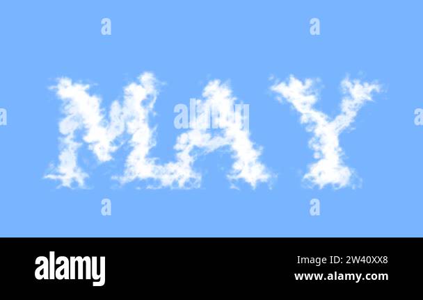 May cloud text effect sky isolated background. animated text effect ...