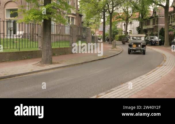 This military convoy drives every year through the Gooi area in Holland ...