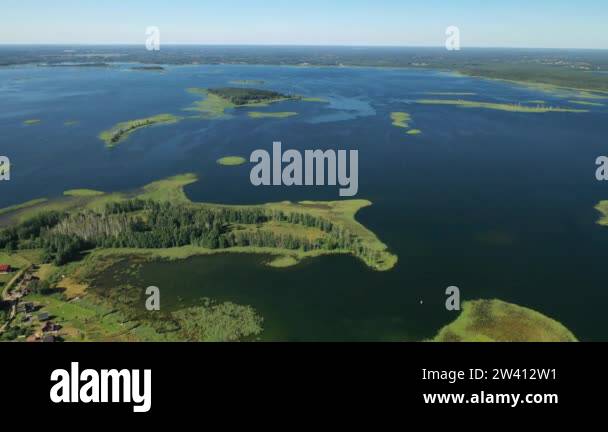 Top view of the Snudy and Strusto lakes in the Braslav lakes National ...