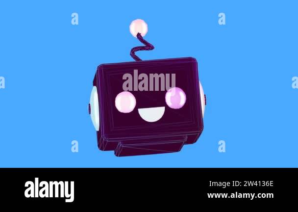 Minimal animation gif art. 3d vintage robot character Stock Video ...