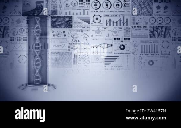 DNA helix molecule loop animation. DNA chromosome concept. Hologram ...