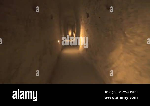 A long corridor connecting the rooms of the underground city ...