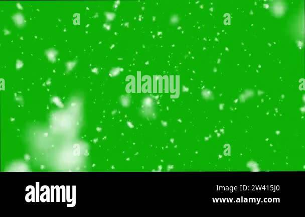 Heavy snowfall with chroma key green screen background. Blizzard snow ...