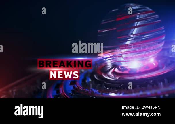 BREAKING NEWS Background Looped, digital world breaking news Studio ...