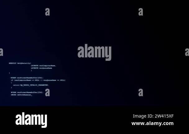 Computer Screen With Encrypted Fast Typing Coding Symbols Loop
