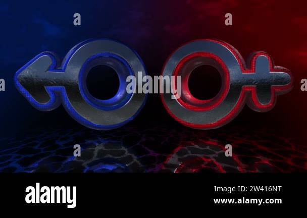 Symbols of men and women. 3D animation of gender signs Stock Video ...