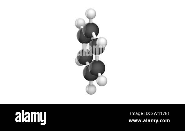 C6H6, benzol (benzene) molecule. Chemical structure model: Ball and ...