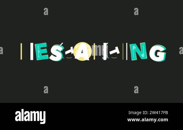 2d Animation motion graphics showing restarting text message. 4K video ...