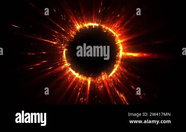Abstract Golden Ring Of Fire Background Seamless Looping/ 4k animation ...