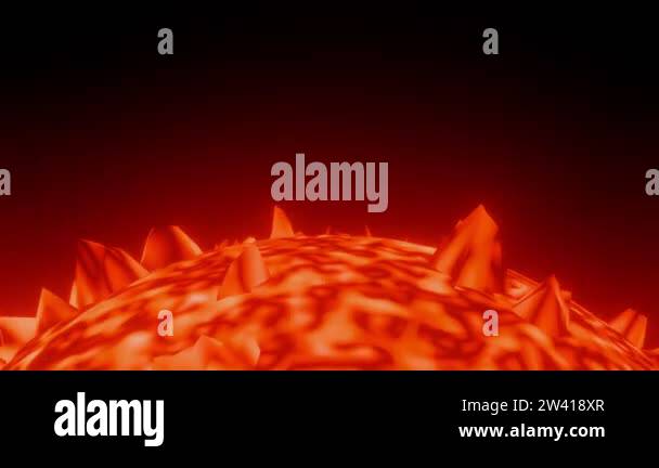 Sun surface with solar flares Burning in space background 3d rendering ...