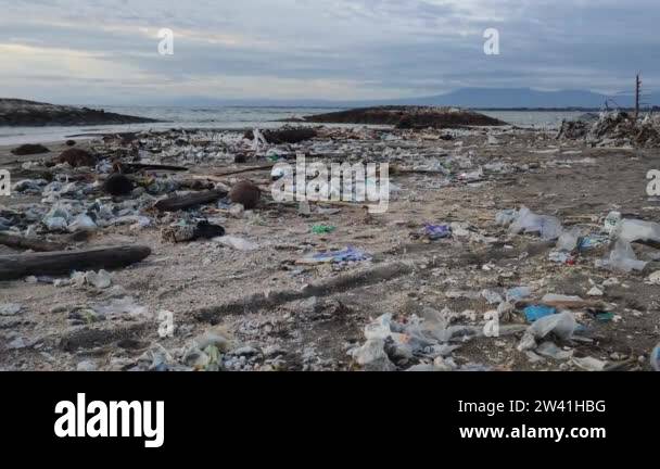 Bali, Indonesia : Very Dirty Beach - Tons of Trash, Garbage, Plastic ...