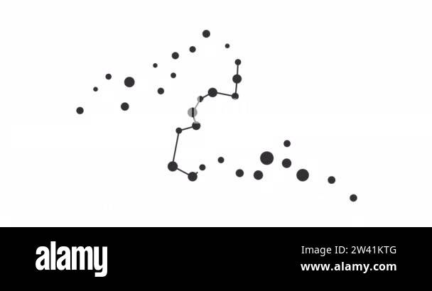 Eridanus constellation. Stars in the night sky. Constellation in line ...