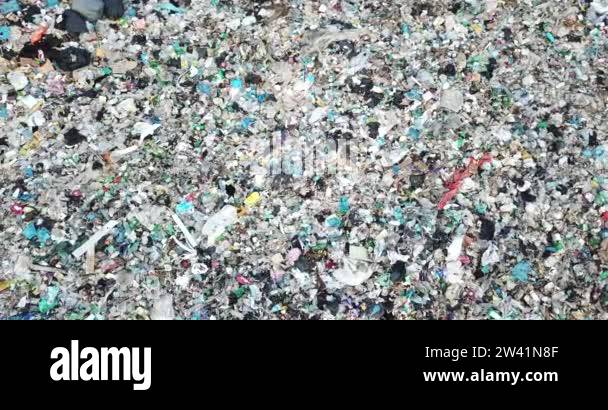Plastic in the mountains, Mountain garbage, large garbage pile ...