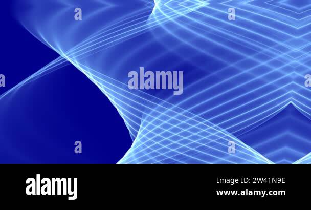 4k 3D animation of rows of colorful blue lines. Geometry pattern motion ...
