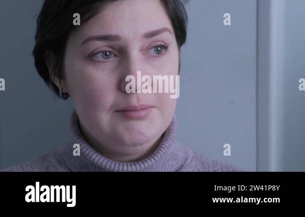 A woman is shocked and cries after she has a disease. Woman in shock ...