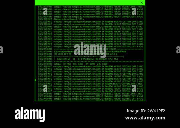 Hacker code running down a computer screen terminal. Alpha channel Stock Video Footage - Alamy