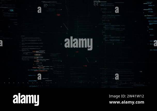 Moving through parts of the source code of a computer program in virtual space. Animation ...